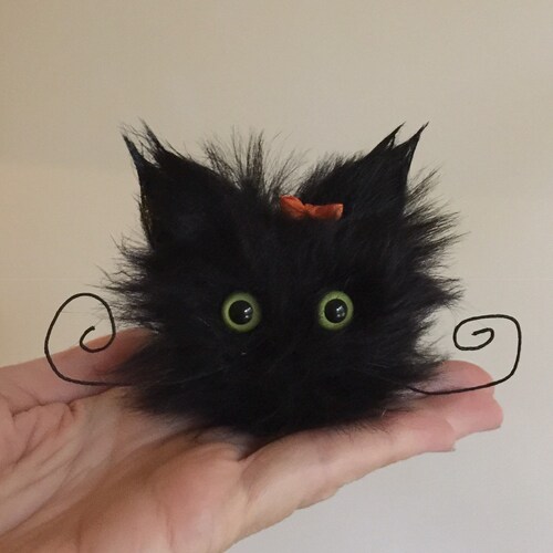 Floof the Fluffy Black Cat MADE TO ORDER - Etsy