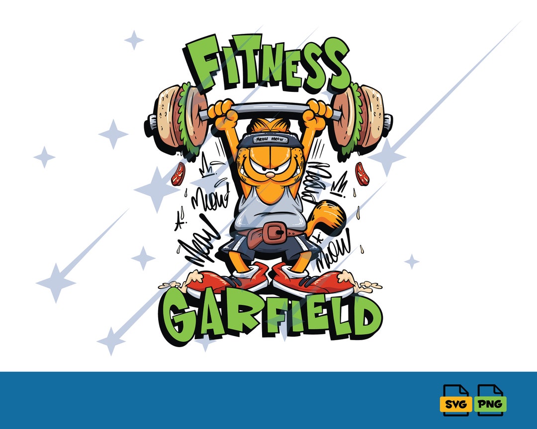 Garfield GYM SVG and PNG Formats ready to Use for Cricut - Etsy