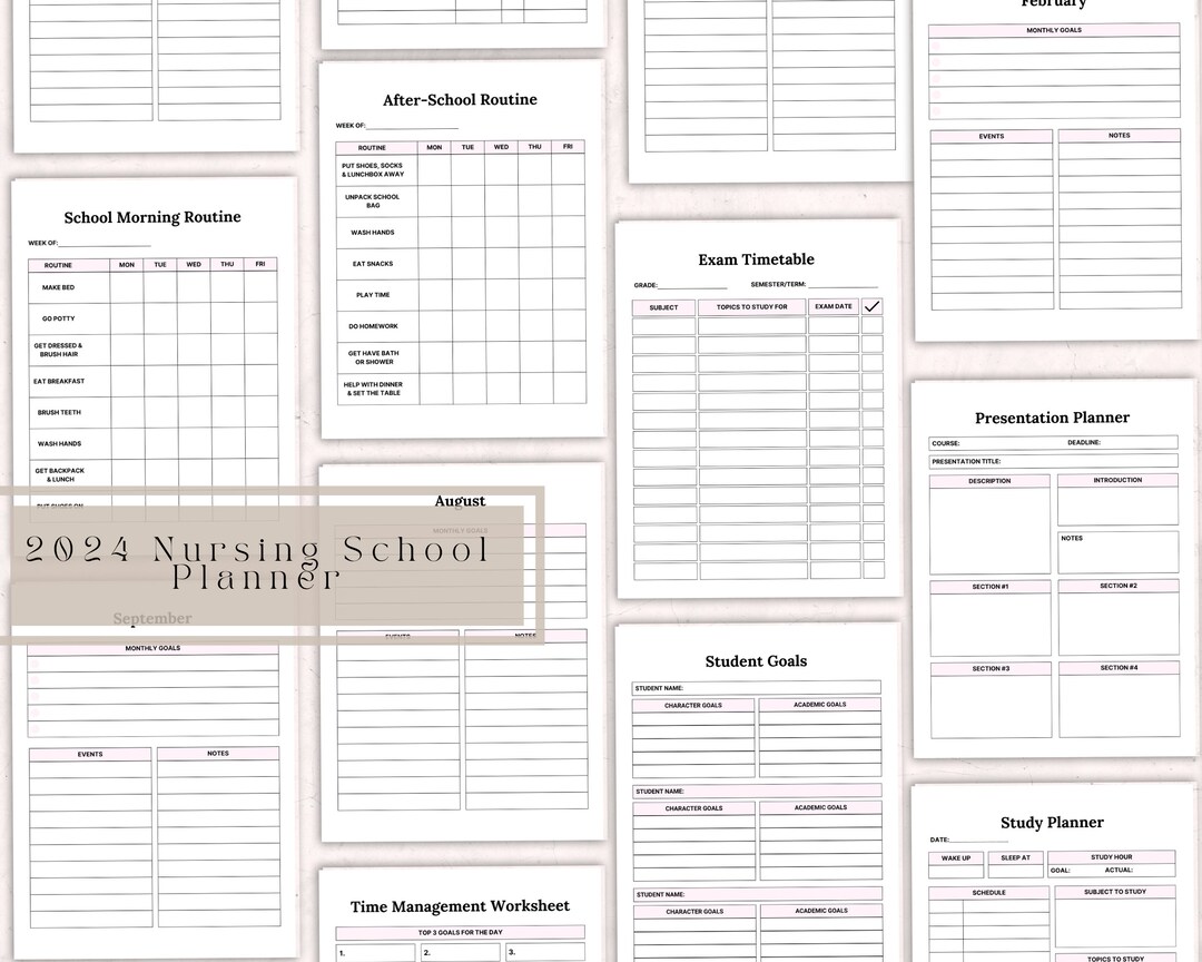 Editable Medical Planner, Nursing School Planner, Weekly Student ...