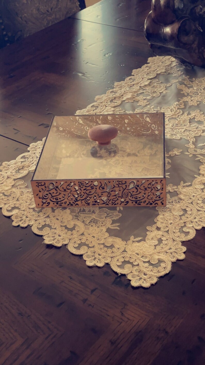 Handmade 8x8 Inch Arabic Calligraphy Tray With Cover / Box - Etsy