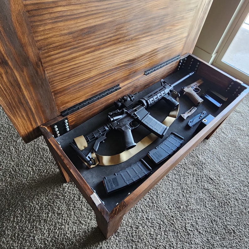 Farmhouse Table With Concealed Storage Box Coffee Table With Hidden ...