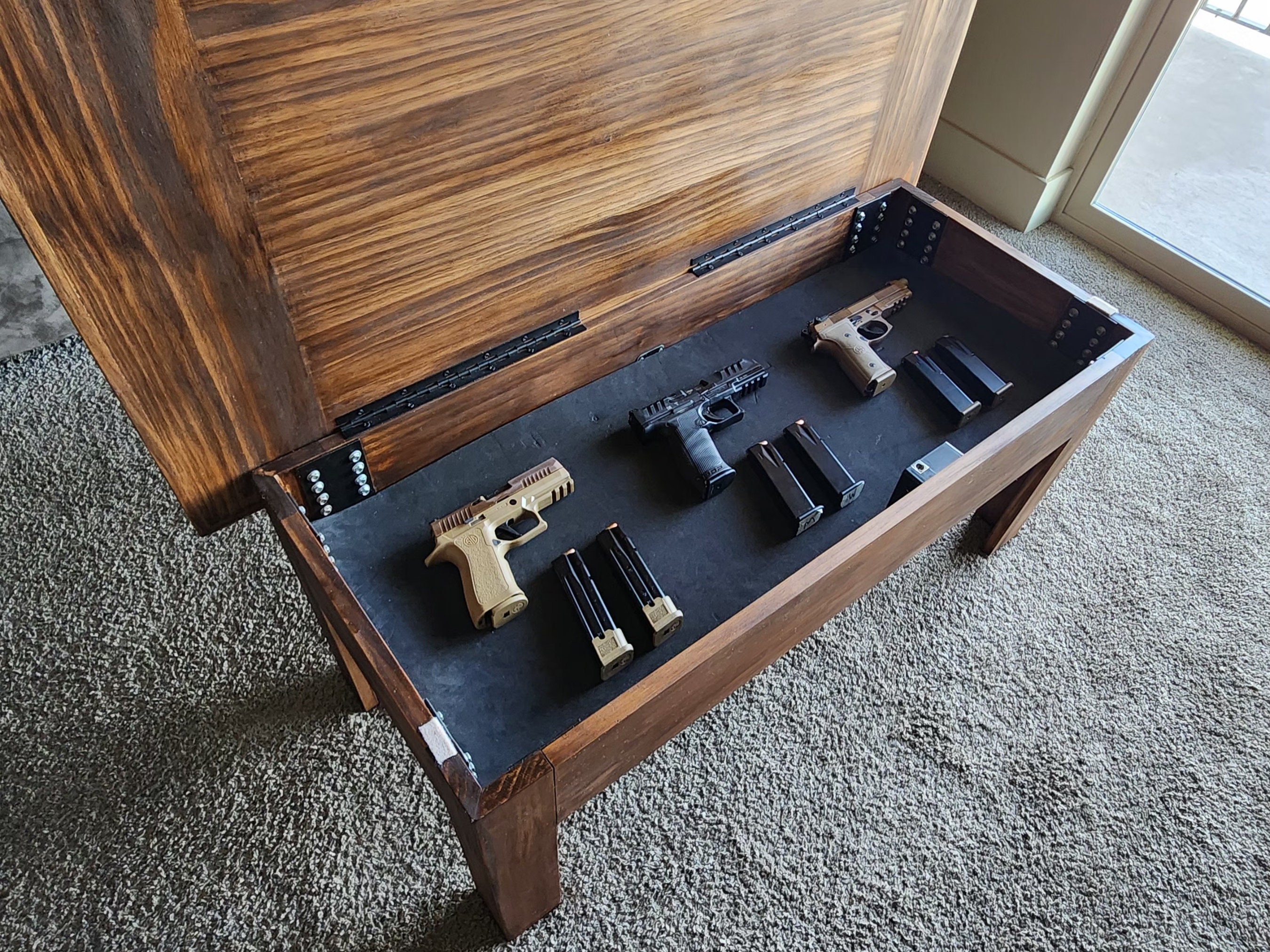 Modern Coffee Table With Storage Gun Concealment Coffee Table Lift Top ...