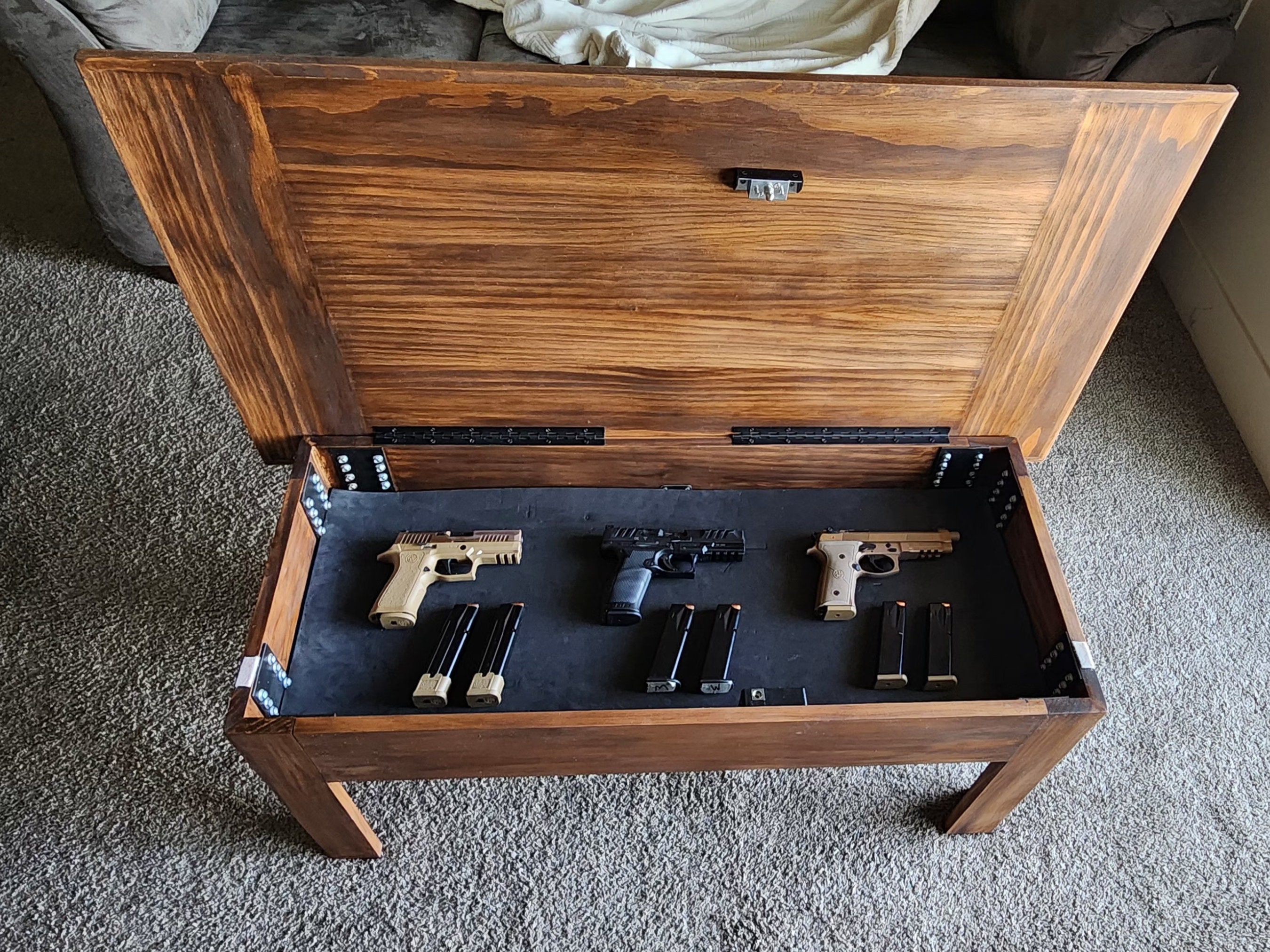 Modern Coffee Table With Storage Gun Concealment Coffee Table Lift Top ...