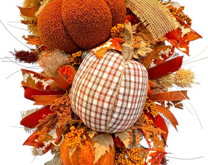 Fall Pumpkin Swag, Fall Swag, Fall Decor, Pumpkin Decor, Fall Wreath ...