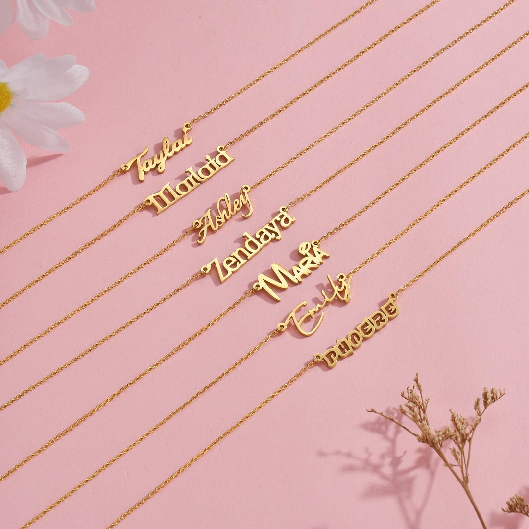 Personalized 18K Gold Name Necklace/gold Plated Script Name Necklace ...
