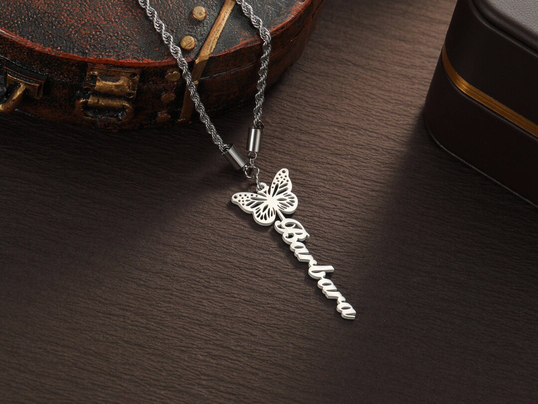 Personalized Birth Butterfly Necklace/custom Name Necklace/name ...