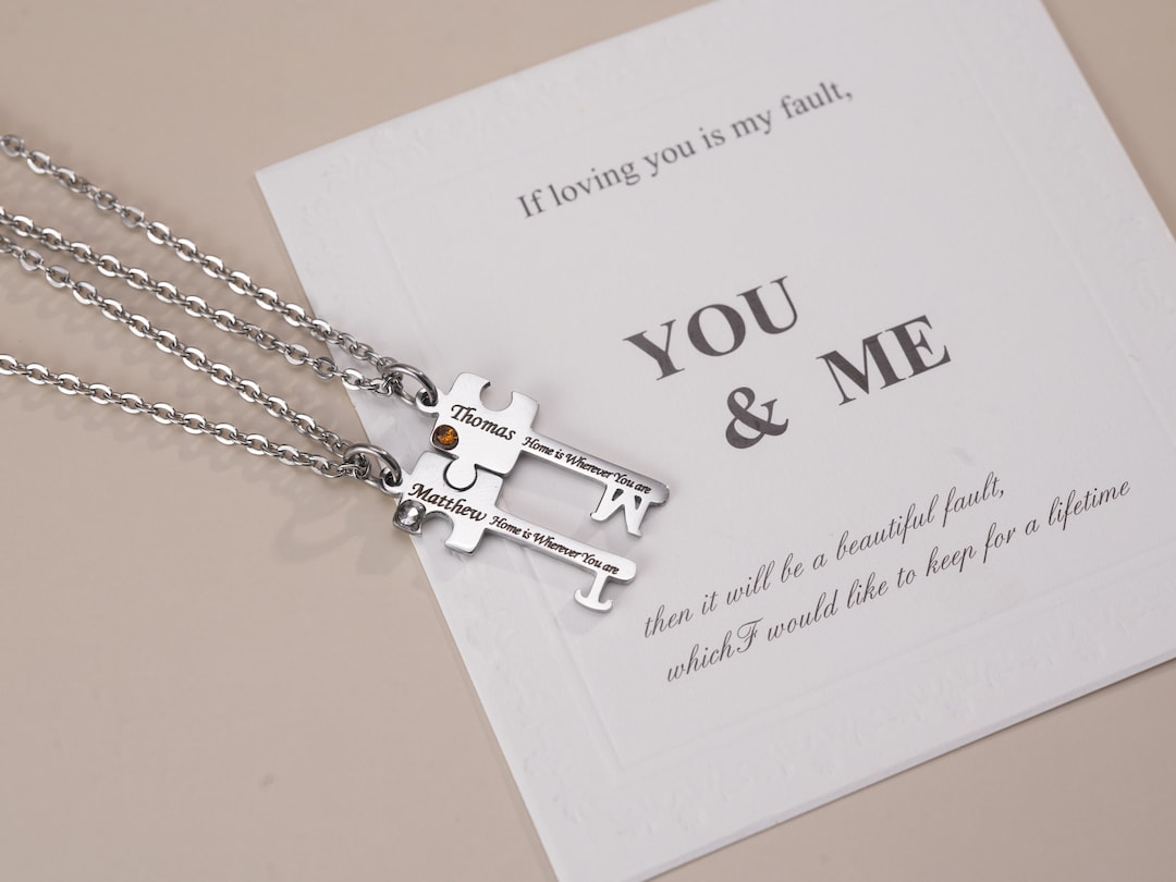 Matching Couples Key Necklaces for Boyfriend & Girlfriend/engraved ...