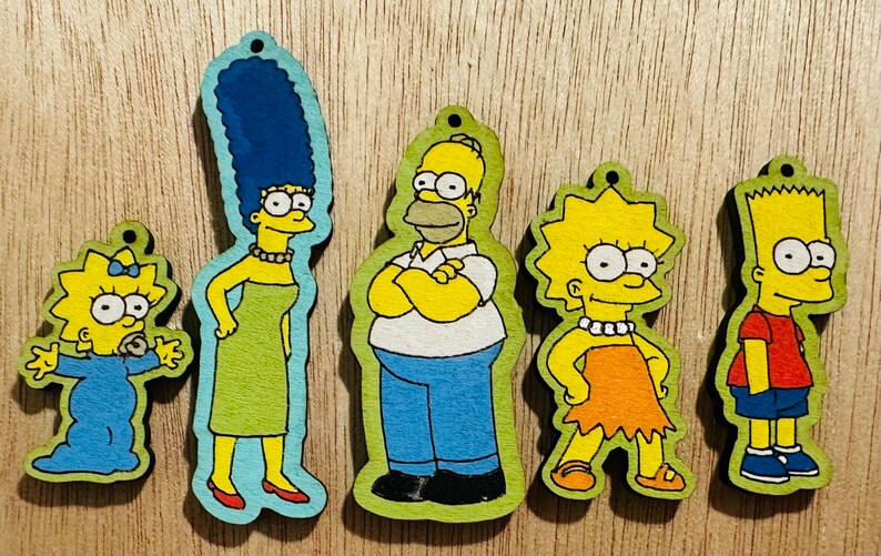 The Simpson Laser Cut Bundle SVG DXF Earring Stud Keychan Modifiable - Etsy