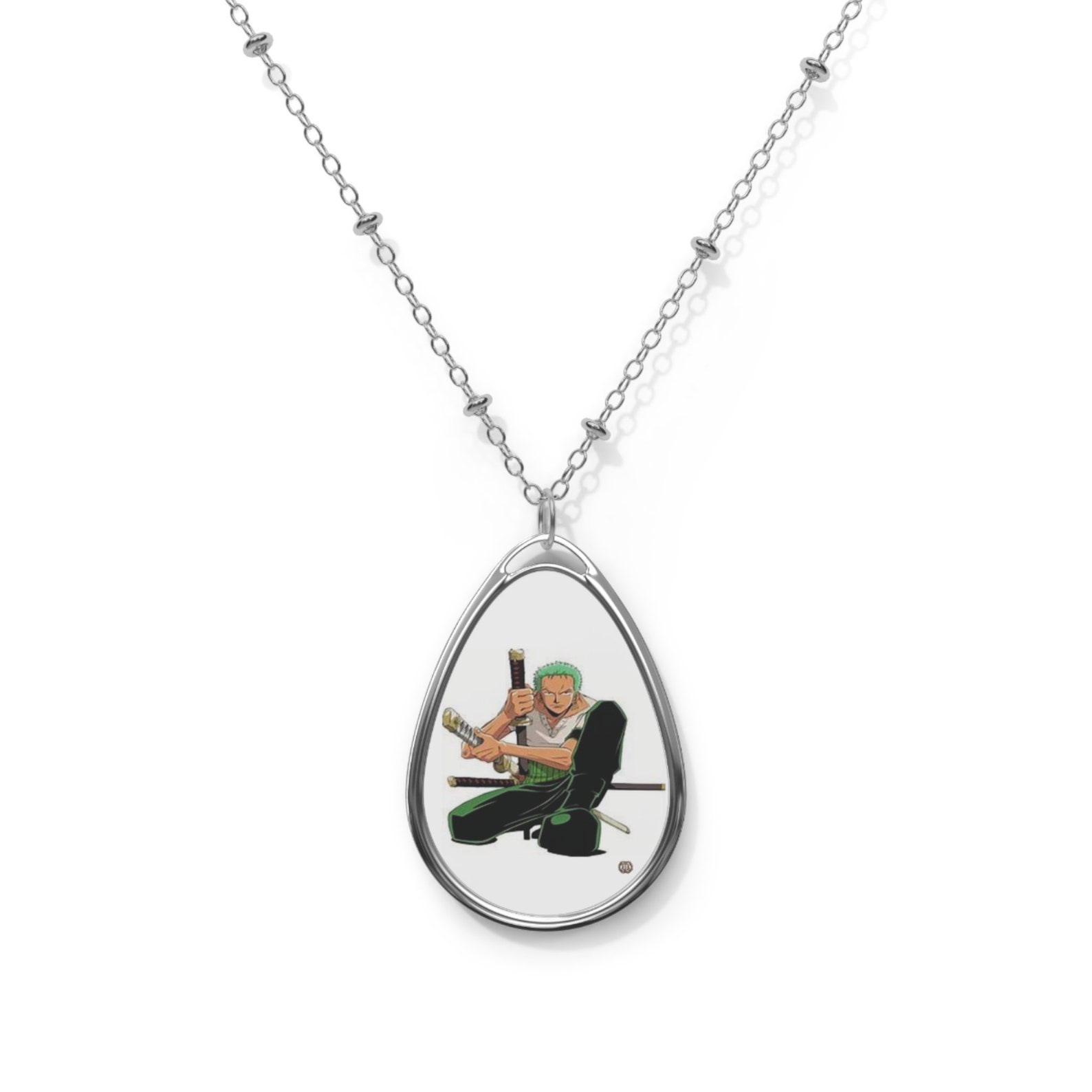 One Piece Roronoa Zoro Anime Vintage Oval Necklace Graphic Anime ...