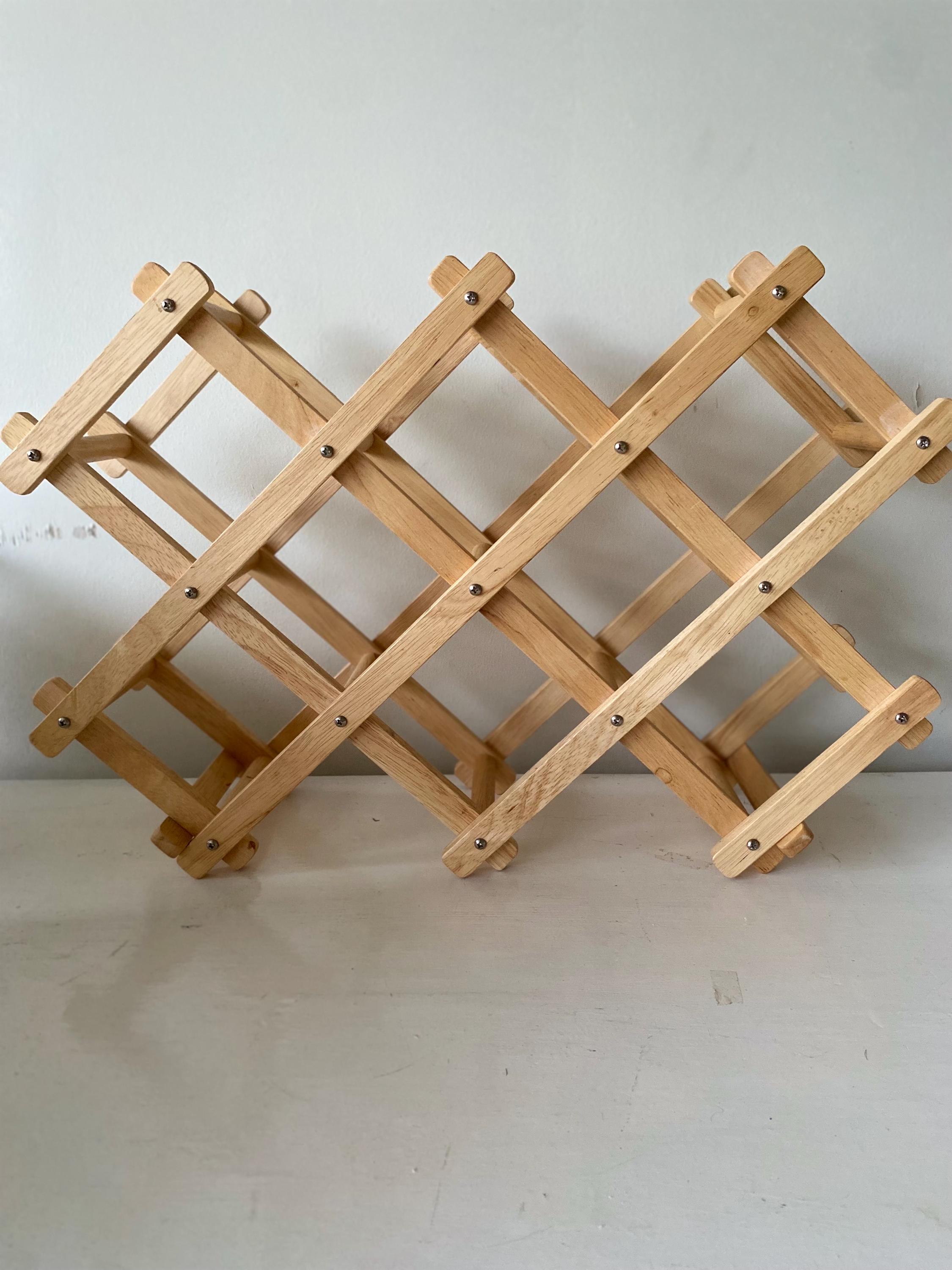 Wooden Foldable Accordian Organizer for Wall Mount Display, or Wine ...