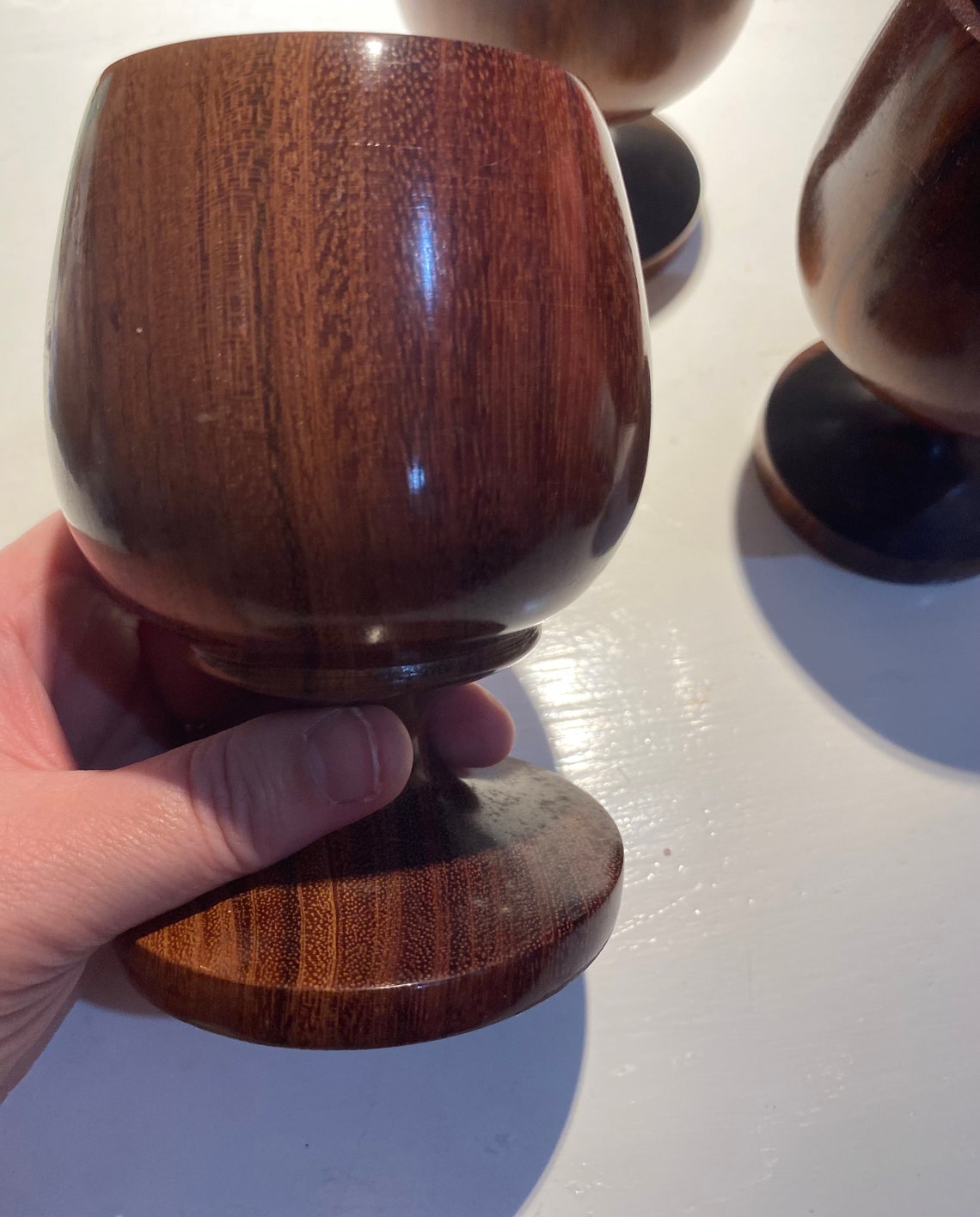 Wood, Hand Turned, Goblets, Set of Three, Multi Toned - Etsy