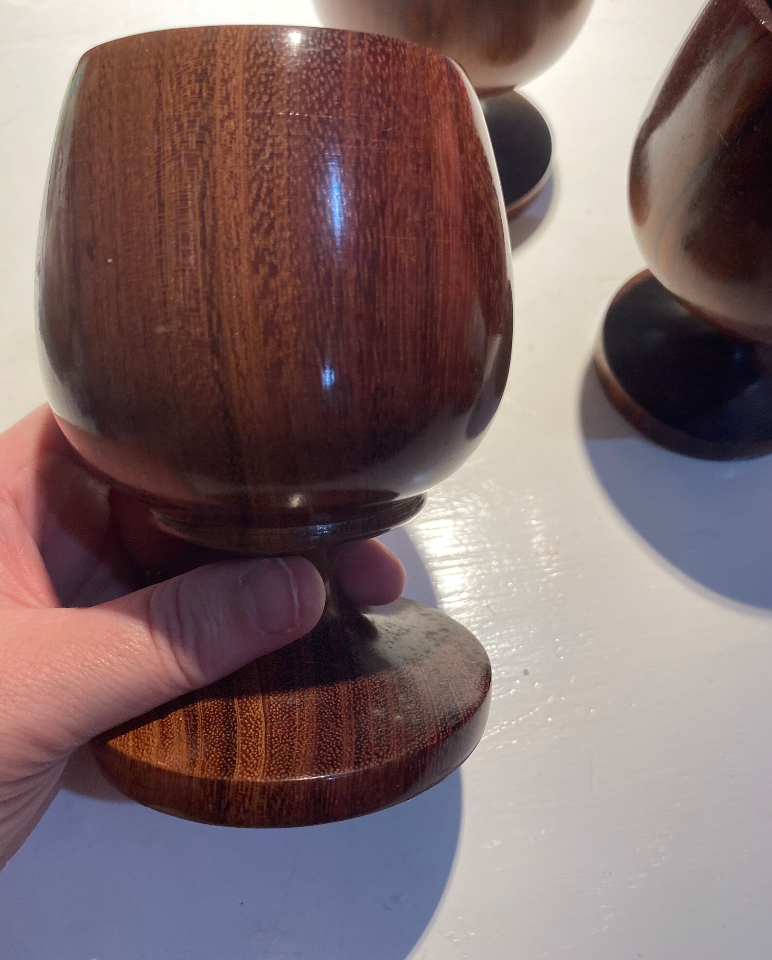 Wood, Hand Turned, Goblets, Set of Three, Multi Toned - Etsy