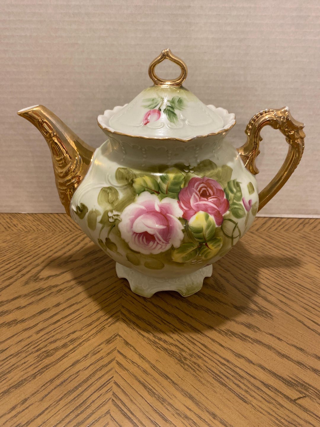 Lefton Heritage Green Tea Pot - Etsy