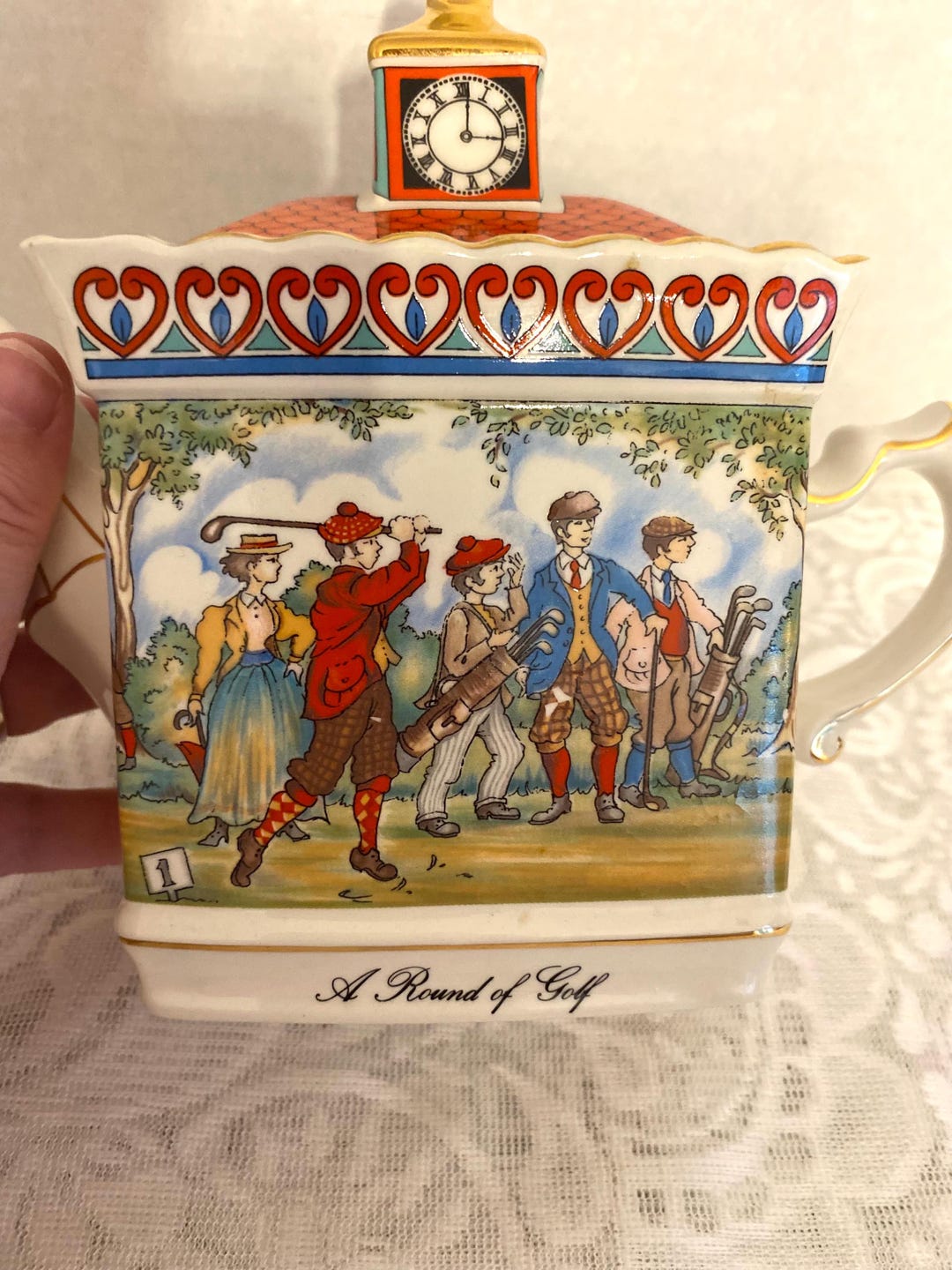 Vintage Windsor "a Round of Golf" Porcelain Teapot With Lid, Made in ...