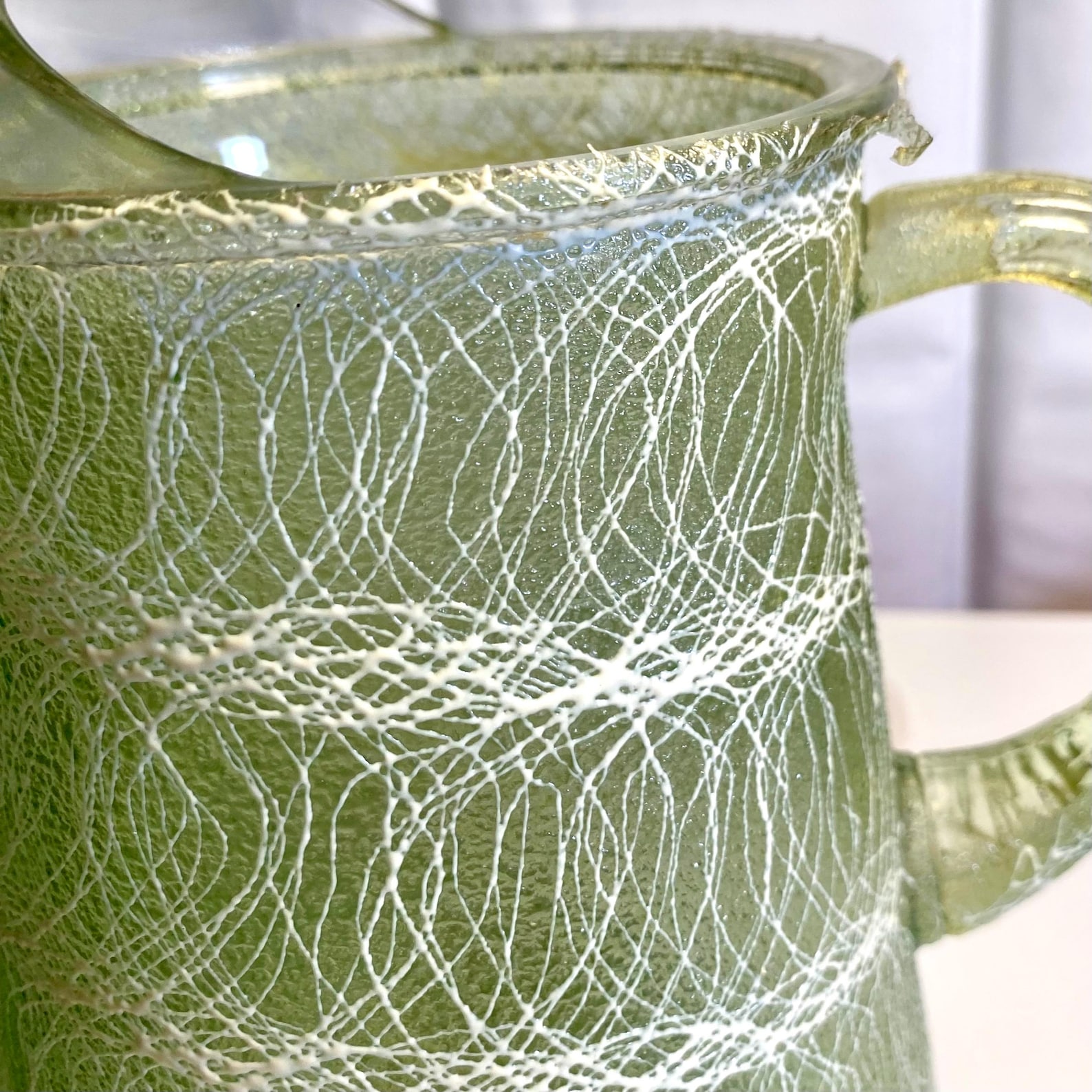 Vintage Spaghetti String Glass Pitchers, Set of Two - Etsy