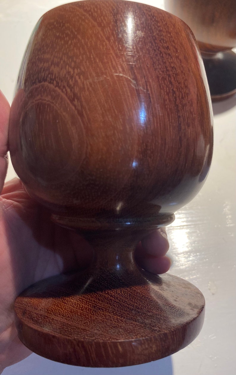 Wood, Hand Turned, Goblets, Set of Three, Multi Toned - Etsy