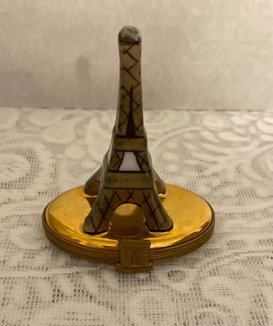 Limoges Eiffel Tower Trinket Box Pill Box - Etsy