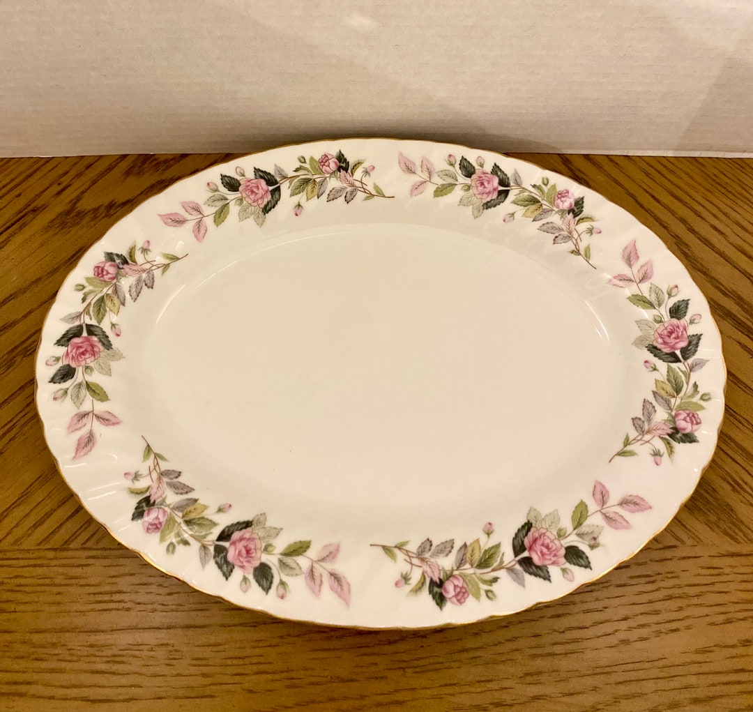 Creative Fine China, Japan, Pink and Green, Floral, Oval, Serving ...