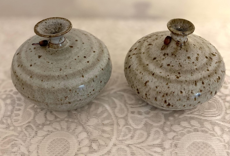 Glazed Pottery Bud Vases by Butler, Set of Two - Etsy