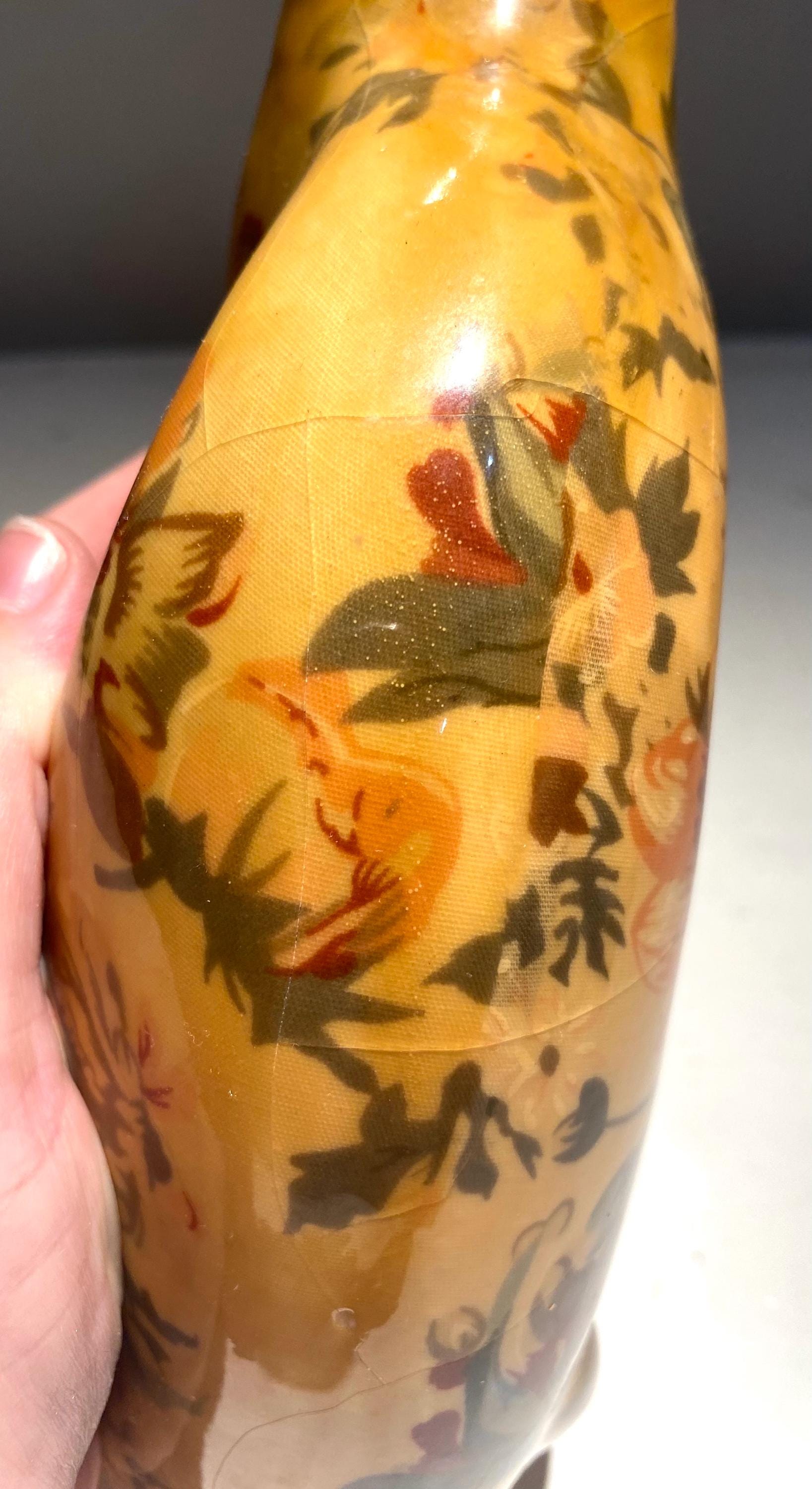 Vintage Floral Decoupage Patchwork Porcelain Calico Cat Figurines by ...