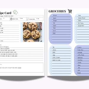 Printable or Digital Meal Plan With Grocery List Template, Weekly Meal ...