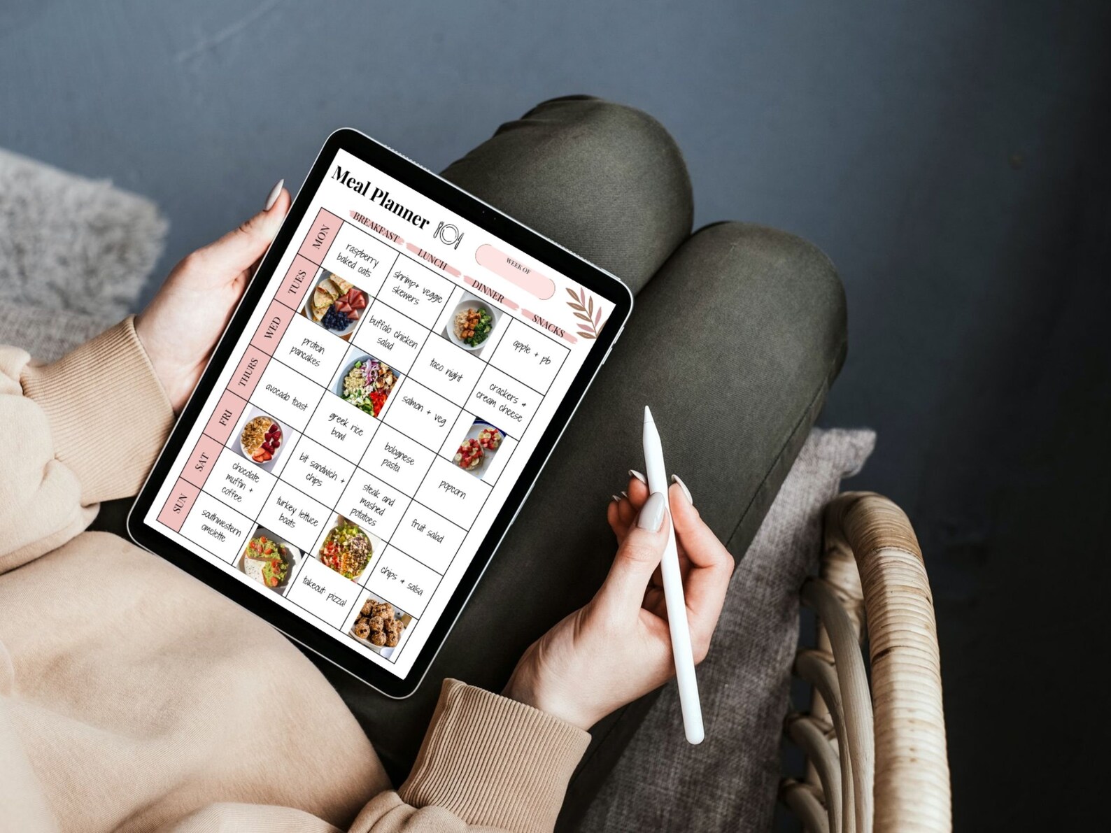 Digital & Printable Weekly Meal Planner With Grocery List Template ...
