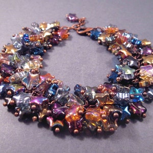 Star Cha Cha Bracelet, Nebula Color Mix, Half Mirrored Glass Beaded ...