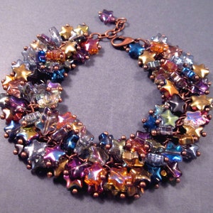 Star Cha Cha Bracelet, Nebula Color Mix, Half Mirrored Glass Beaded ...
