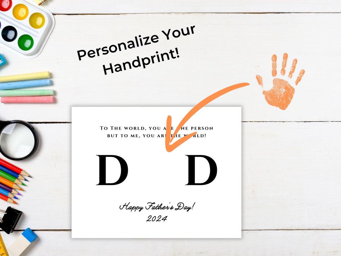 Happy Father's Day 2024, Printable DIY Handprint Gift, Gift for Him ...