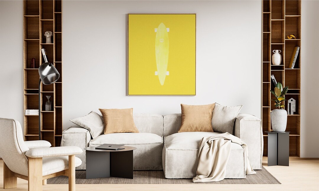 Neon Longboard Digital Print, Printable Wall Art, Pop Art, Retro, Wall ...