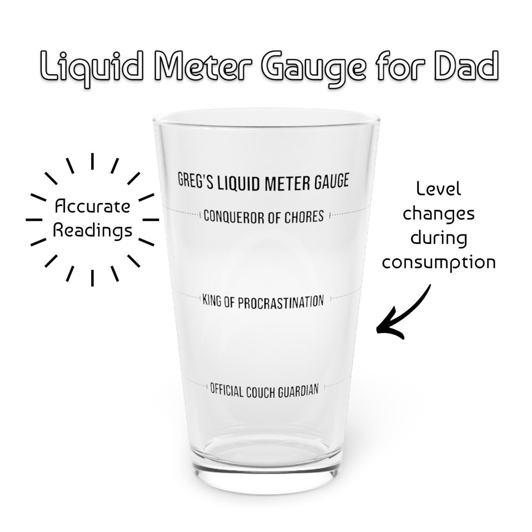 Official Father's Day Liquid Meter Gauge, Personalized Pint Glass for ...