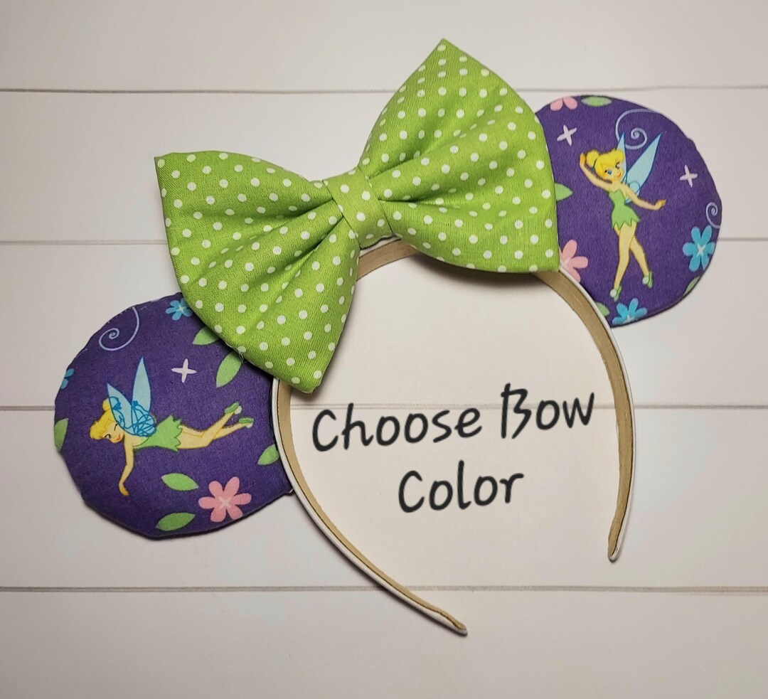 Tinkerbell Mouse Ear Headband Personalized Bow Color Character Mouse ...