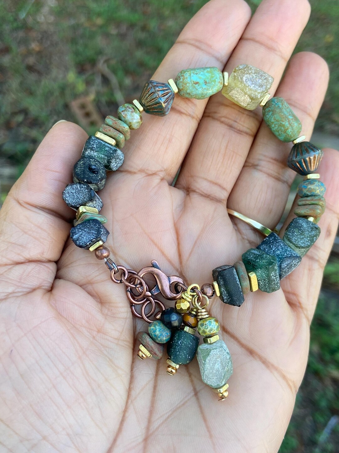 Rustic Roman Glass Bracelet - Etsy