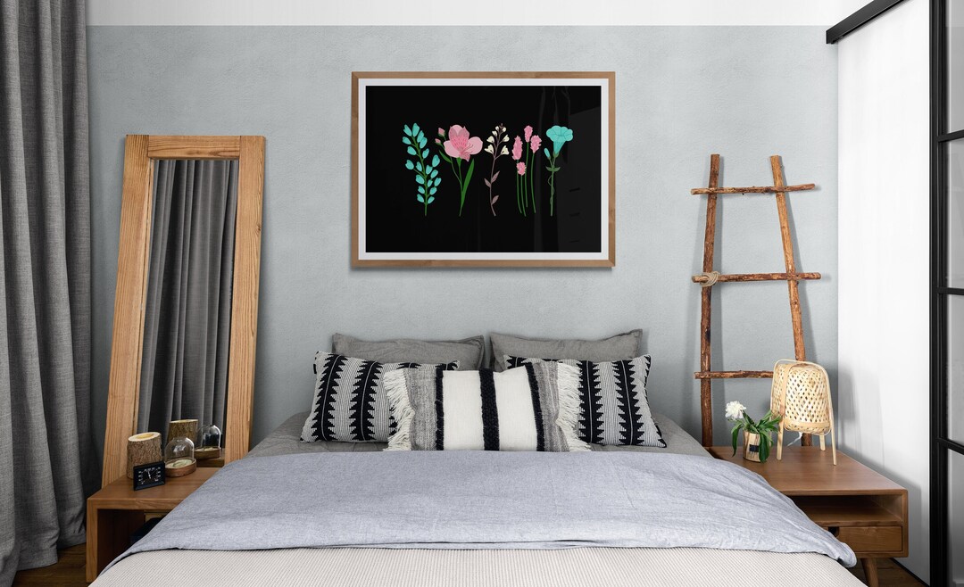Transgender Pride Floral Art Print, Colorful Home Decor (digital ...