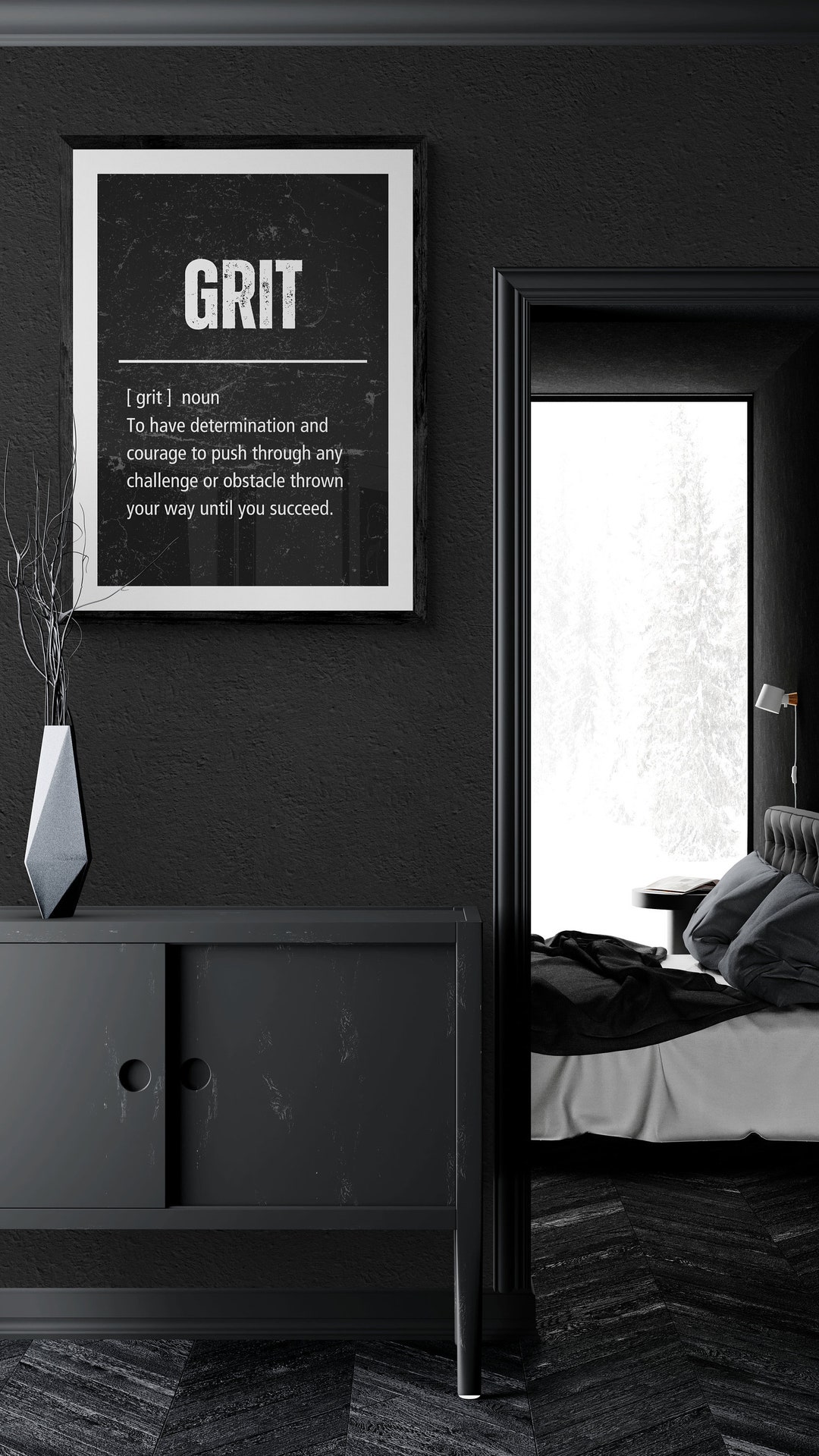 Motivational Art Print, Grit Determination Success Quote, A5 A4 A3 ...