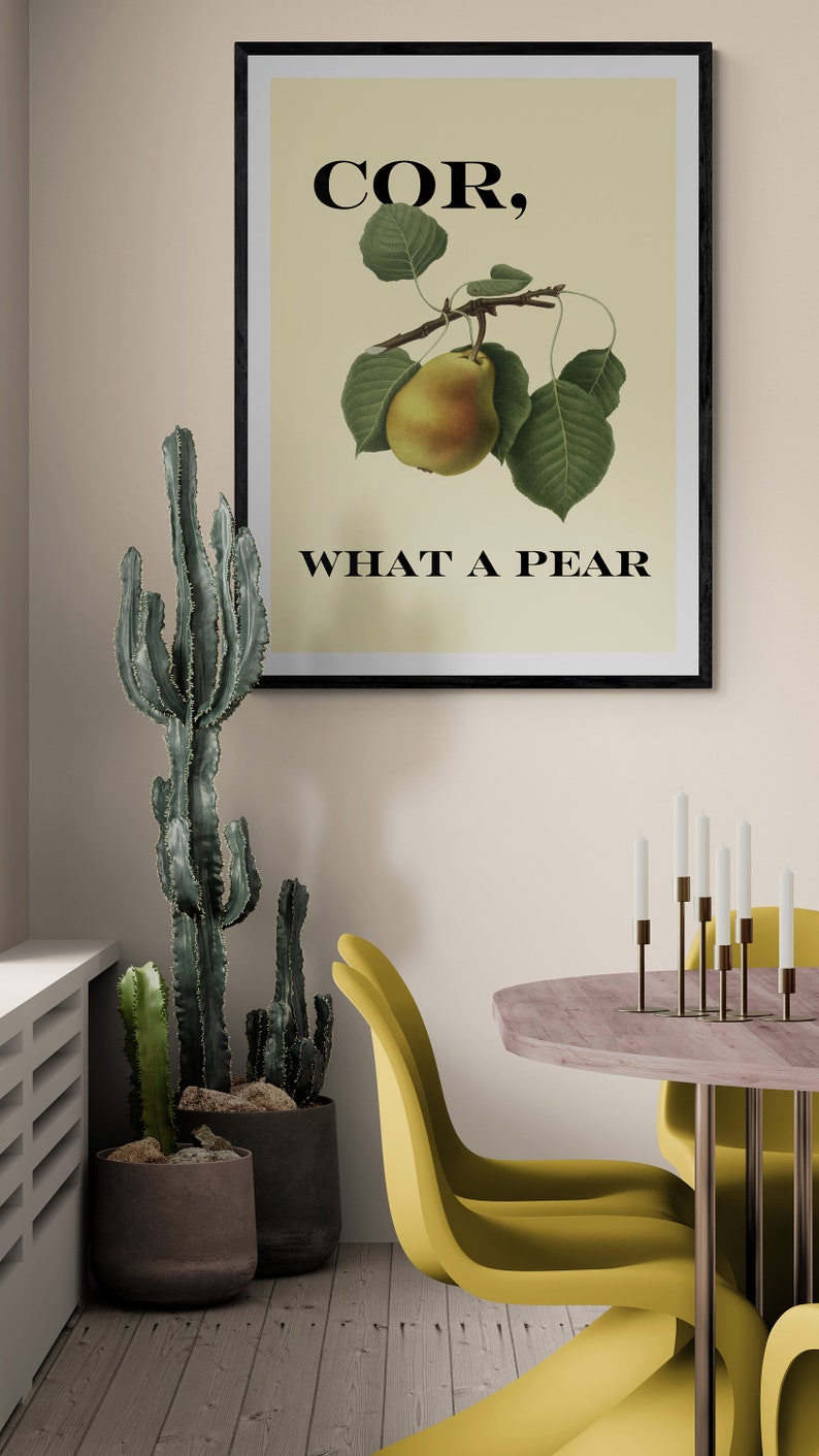 Cor, What a Pear Fruity Art Print A5 / A4 Poster Wall Art Fun Funny Pun ...