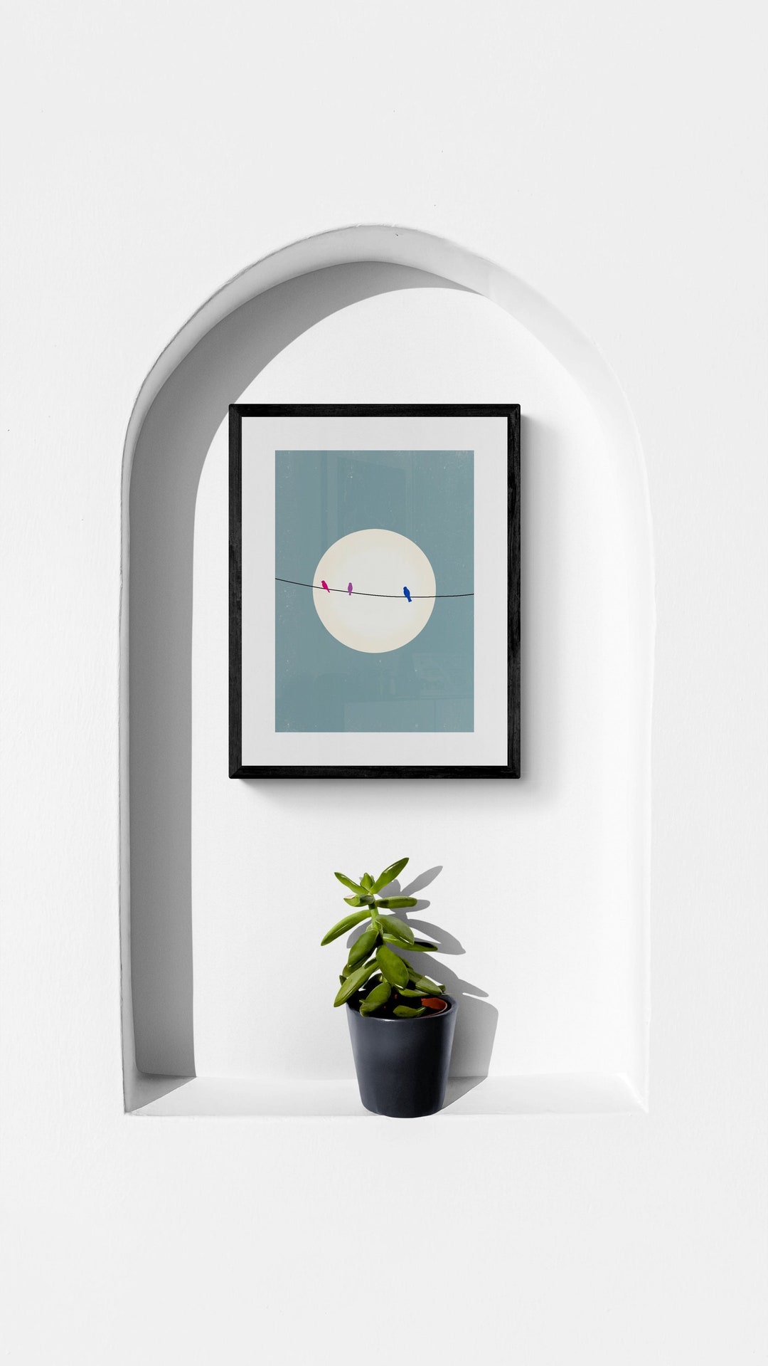 Bisexual Pride Birds on Wire Art Print | LGBTQ+ Home Decor (digital ...