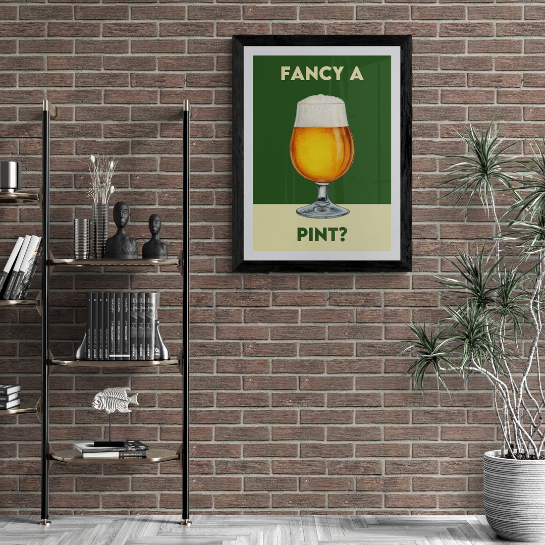Fancy a Pint Beer Bar Cart Art Print | IPA Lager | Digital Download Poster | Wall Art | Kitchen ...