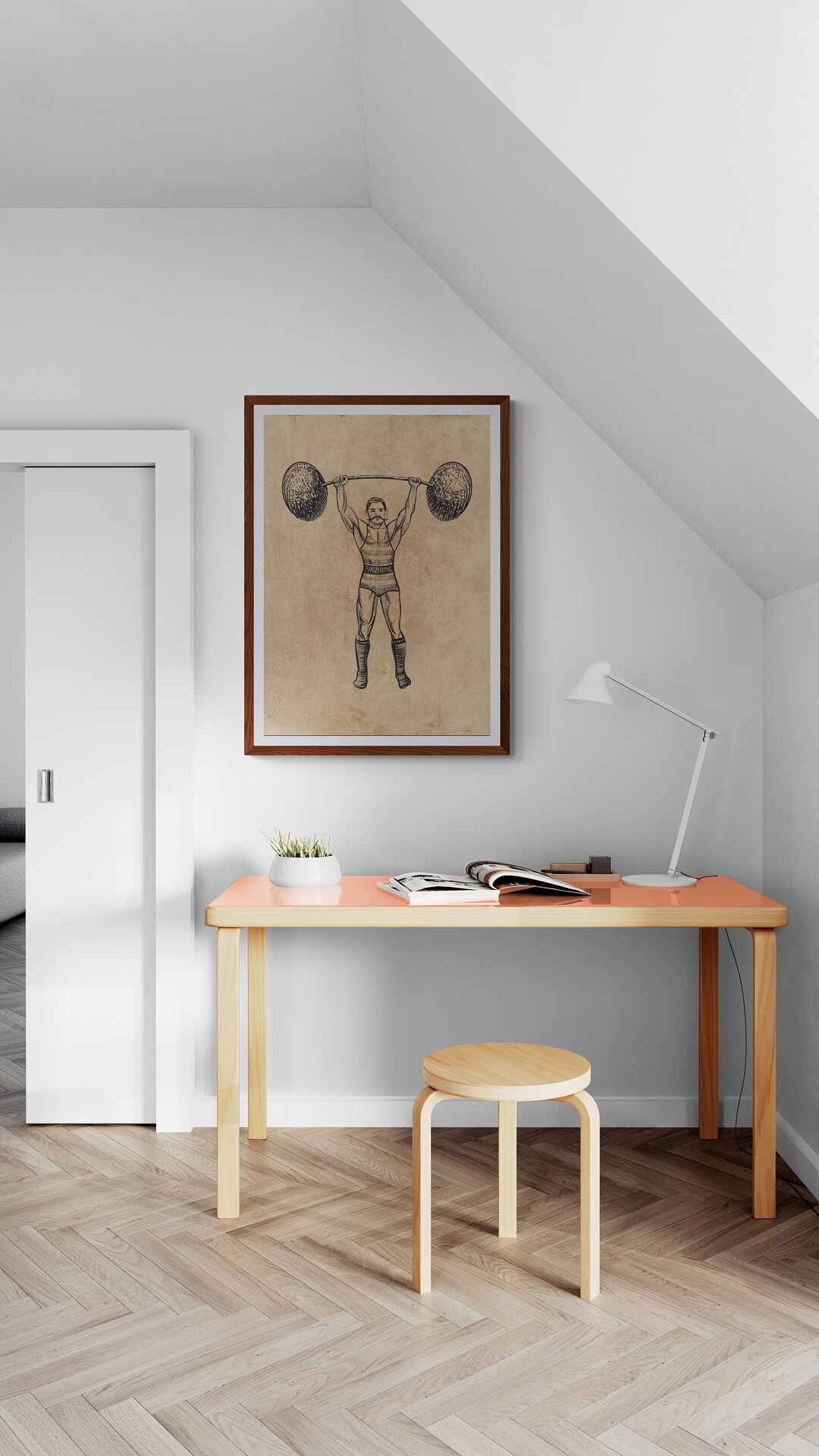 Strongman Art Print Geometric Simple Shapes Digital Download Poster ...