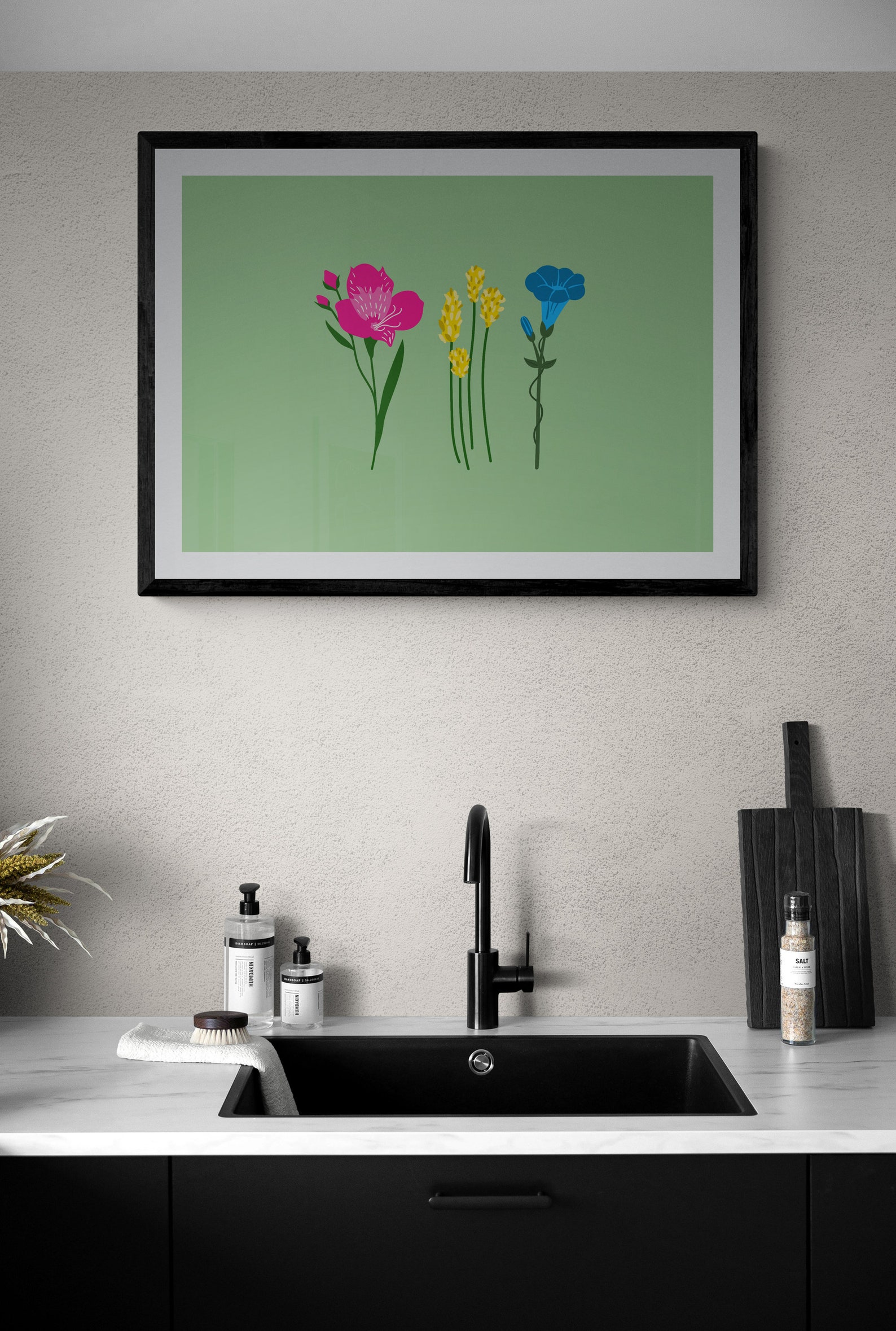 Pansexual Pride Floral Art Print | Subtle LGBTQ+ Wall Decor (digital ...
