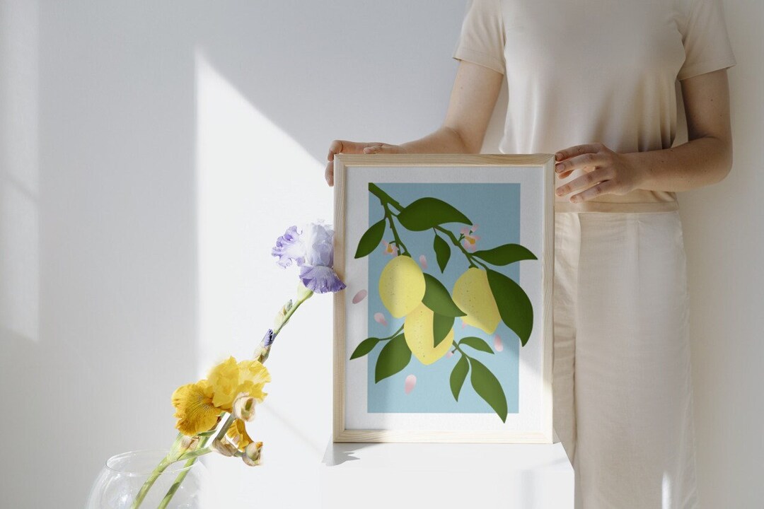 Lemon Art Print | A5 / A4 Poster | Wall Art | Colourful Bright Bold Fun ...