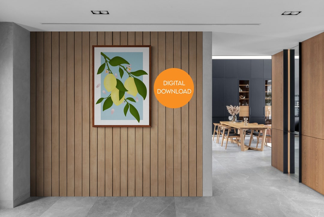 Lemon Digital Art Print, Downloadable Poster, Wall Art, Colourful ...