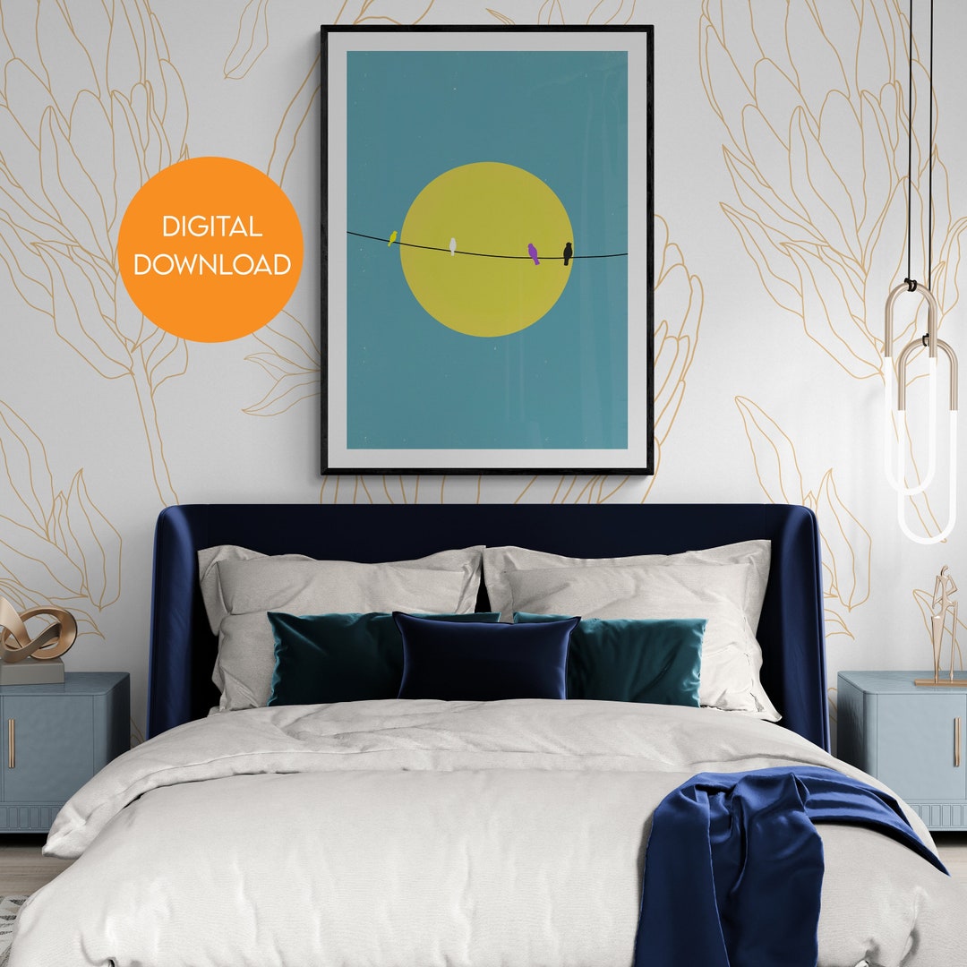 Non-binary Pride Art Print, Funky Birds on Wire (digital Download) - Etsy