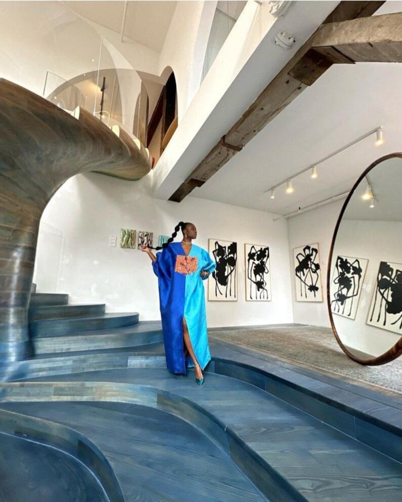 Mikado Silk Bubu Dress, Two Toned Mikado Bubu Kaftan for Women, Long ...