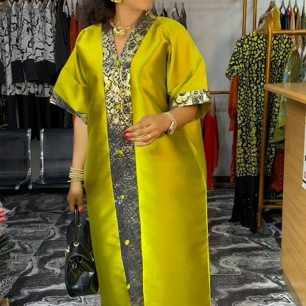 Luxe Brocade Silk Bubu Dress, Mikado Bubu Kaftan for Women, Long Dress ...