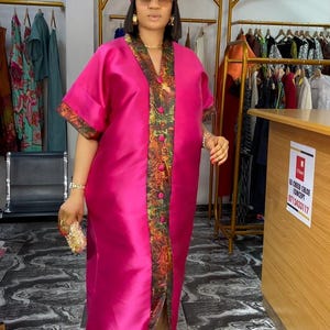 Luxe Brocade Silk Bubu Dress, Mikado Bubu Kaftan for Women, Long Dress ...