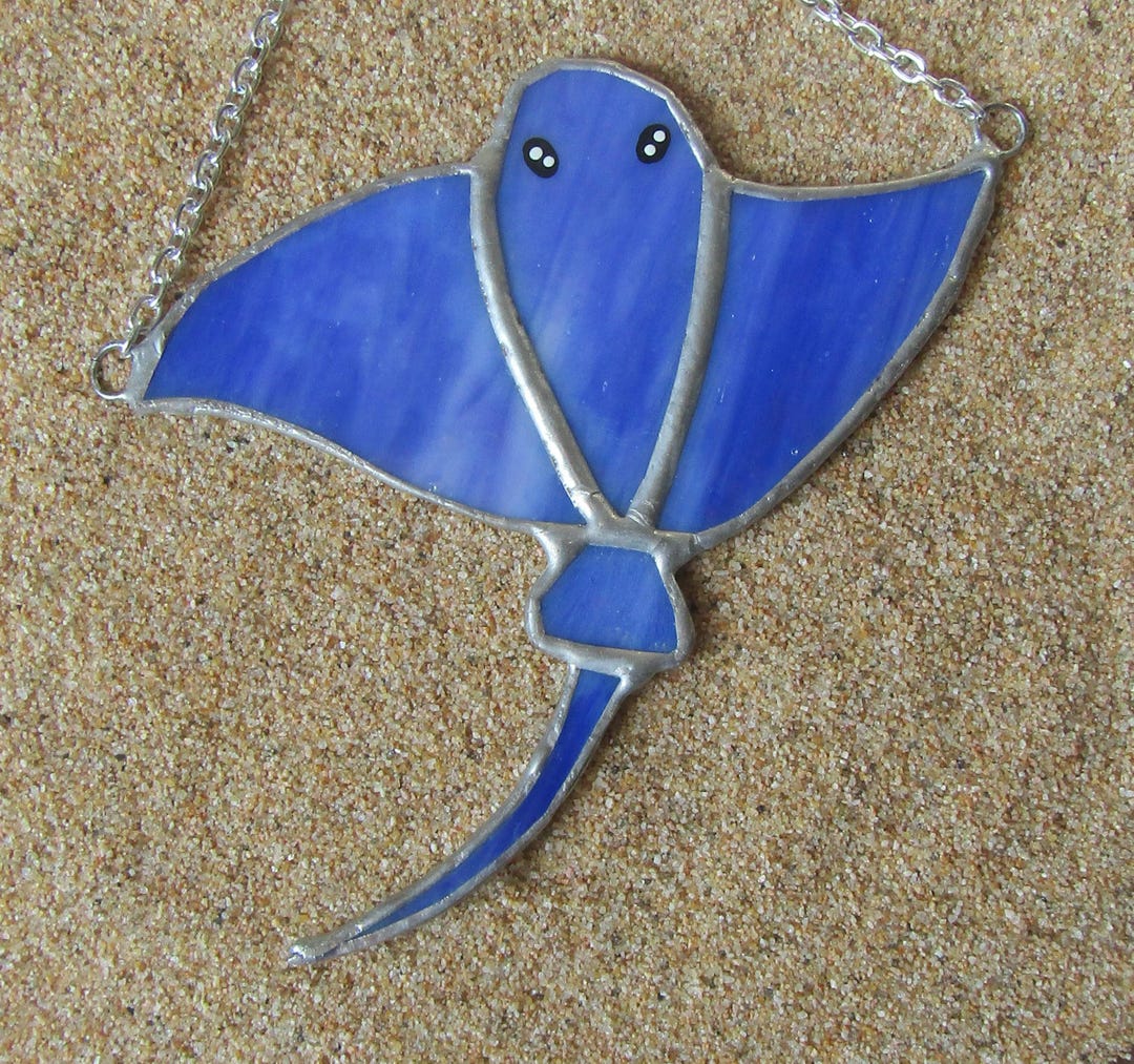 Stingray Stained Glass Suncatcher - Etsy