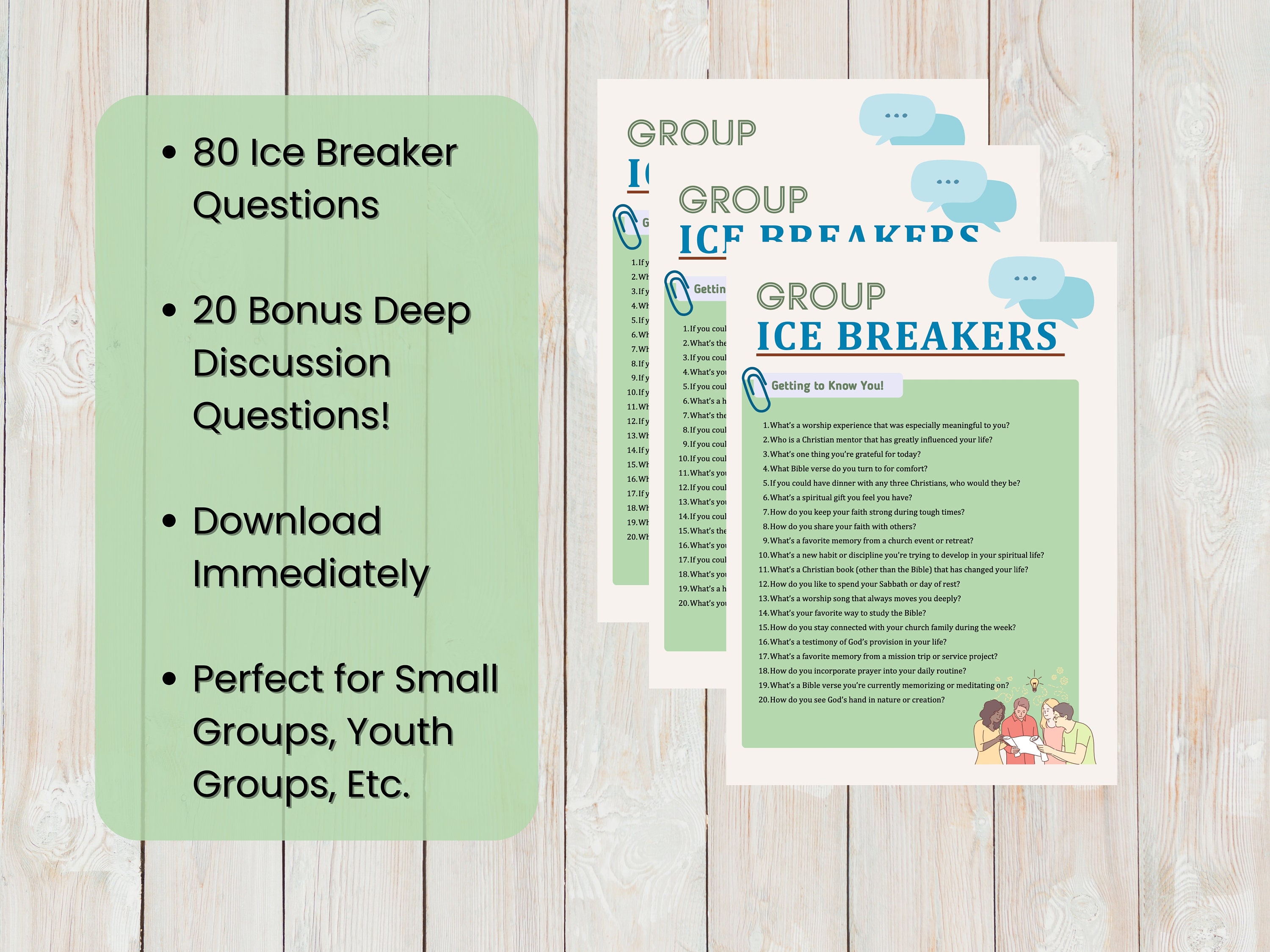 100 Discussion Starters and Ice Breaker Questions Youth and Young Adult ...
