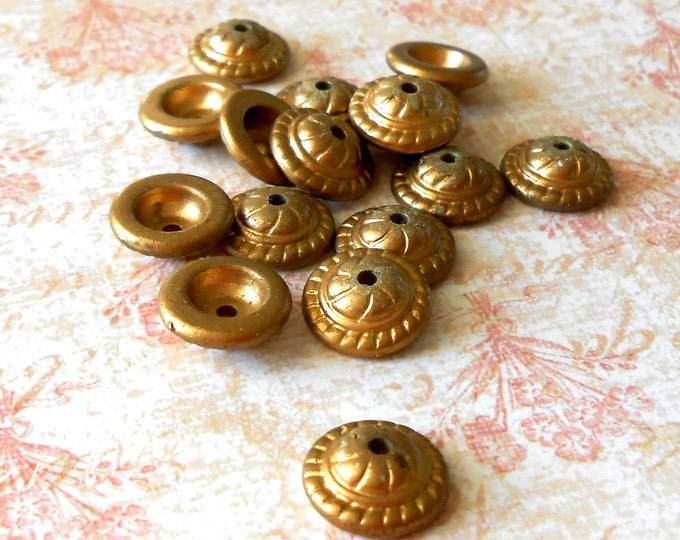 Vintage Mid Century Antique Gold Tribal Style Beap Caps - Etsy