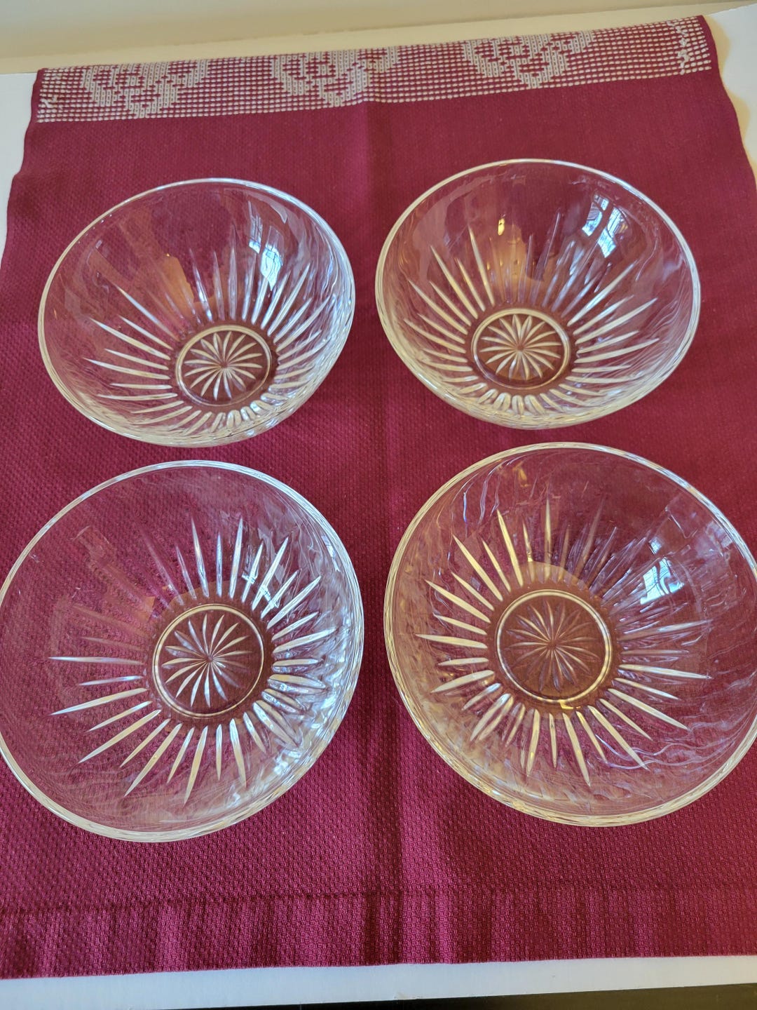 Princess House Royal Highlights Lead Crystal Salad Bowls - Set of 4 or ...